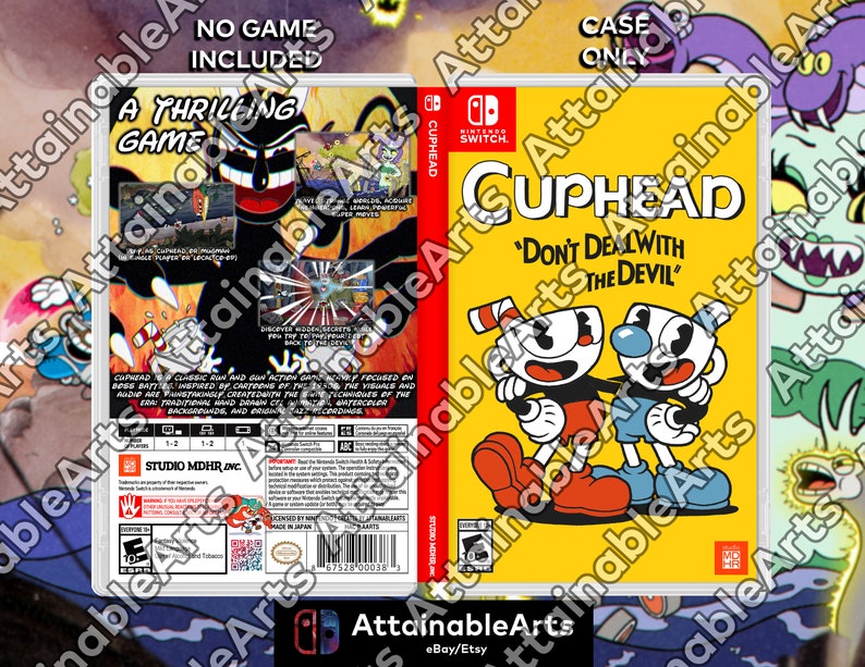 Cuphead Custom Nintendo Switch Boxart With Physical Game | Etsy