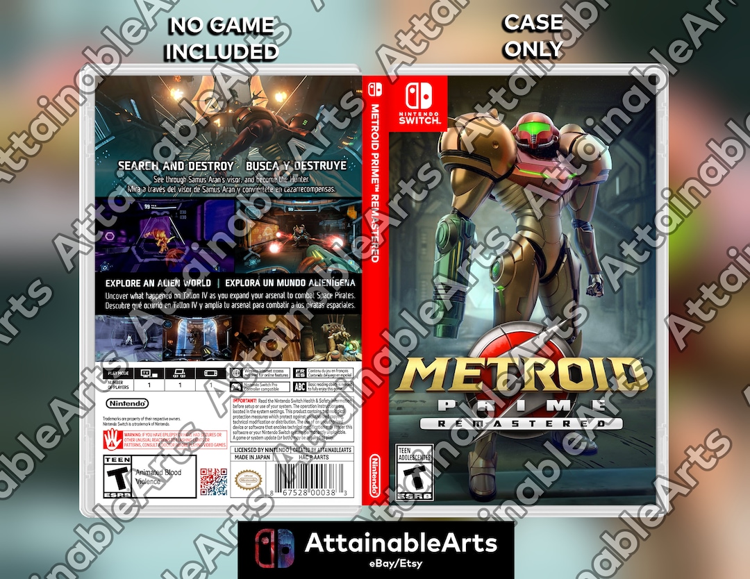 Metroid Prime Remastered - Replacement Case Custom Nintendo Switch ...