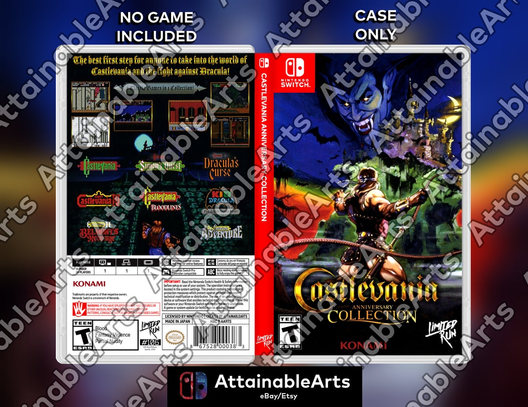 Castlevania Anniversary Collection Caja personalizada para juegos de ...