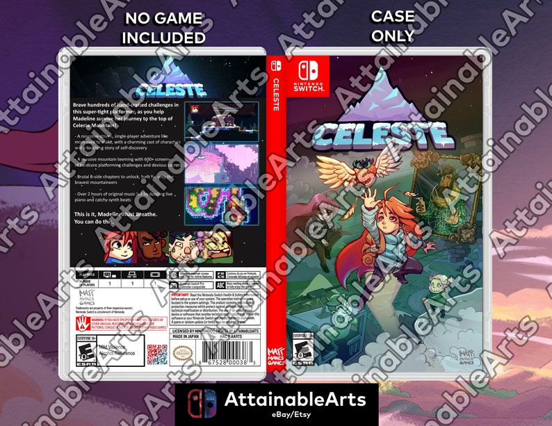 Celeste - Custom Nintendo Switch Boxart With Physical Game Case (no ...