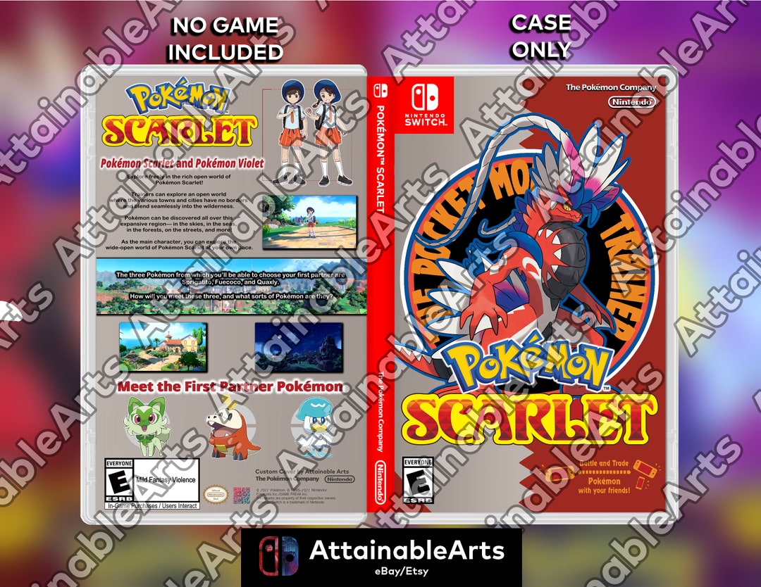 Pokémon Scarlet - Custom Nintendo Switch Boxart With Physical Game Case ...