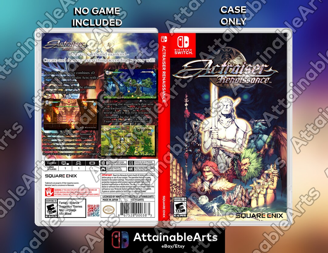 Actraiser Renaissance Custom Nintendo Switch Boxart With Physical Game Case no Game Incl. - Etsy UK