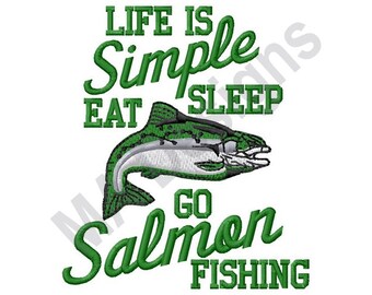 Salmon embroidery | Etsy