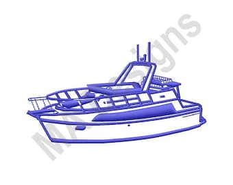 Boat embroidery | Etsy
