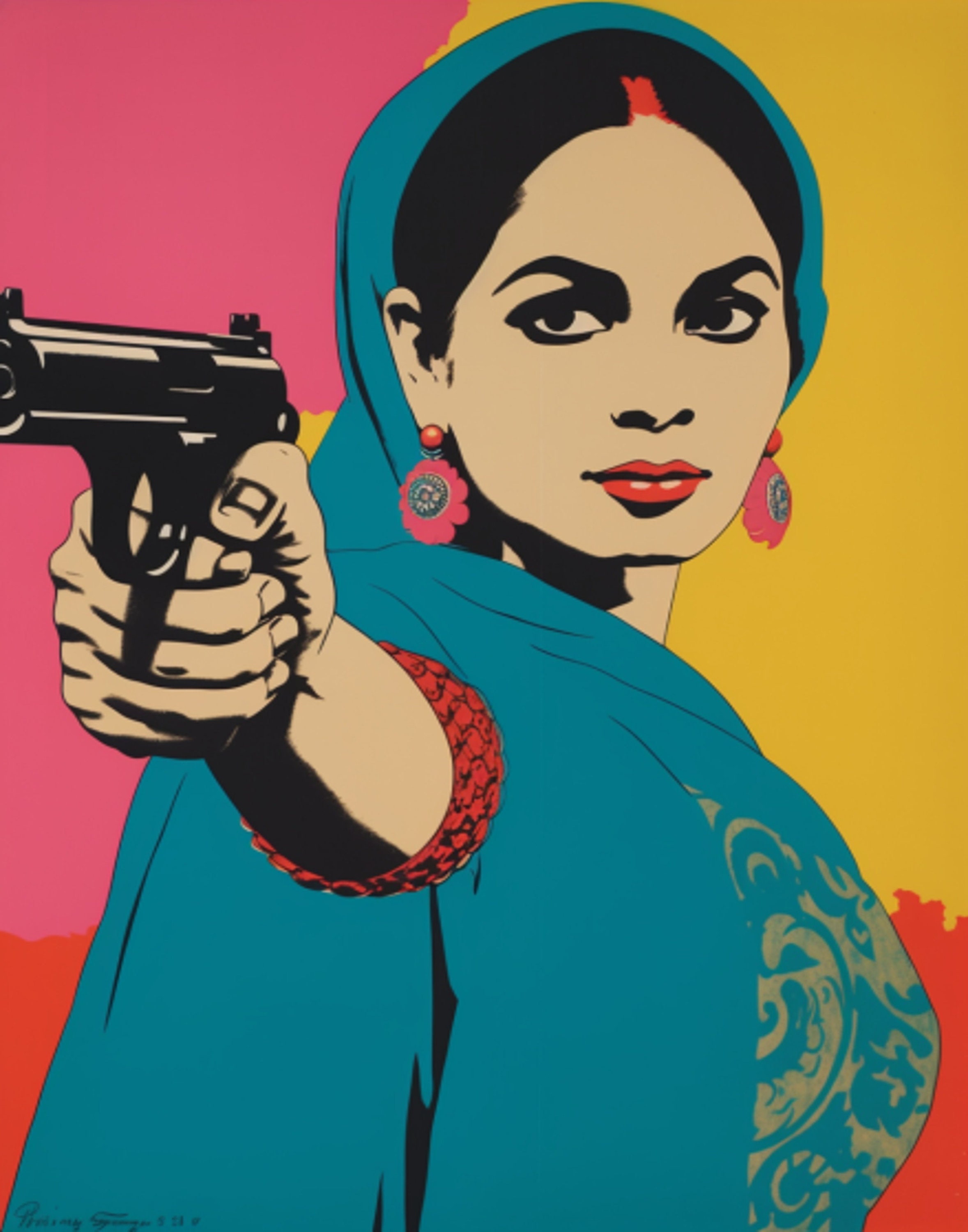 Indian Women Retro Pop Art Set of 6, Printable Wall Art, Minimalist ...