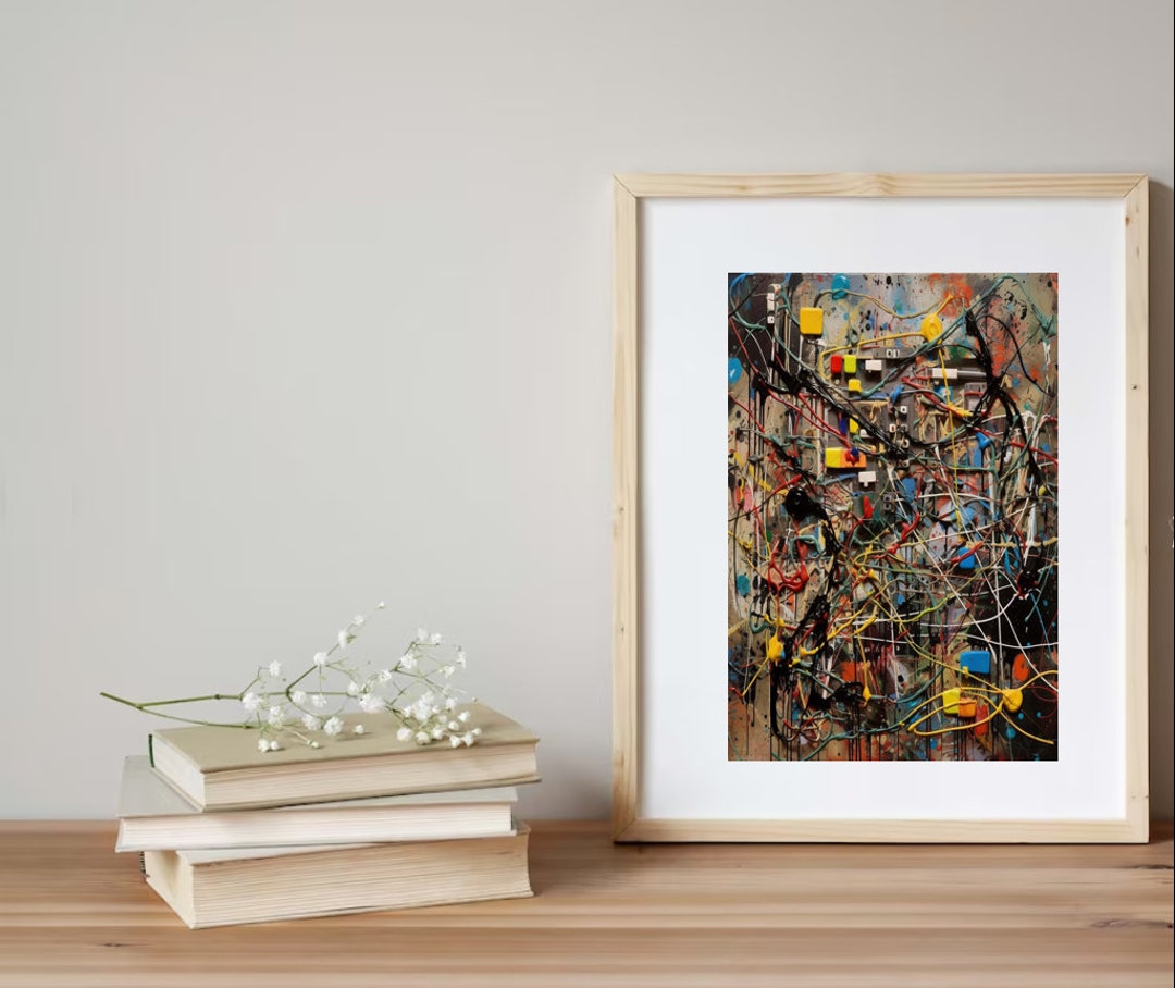 AI Jackson Pollack Style Abstract Art, Printable Wall Art, Minimalist ...
