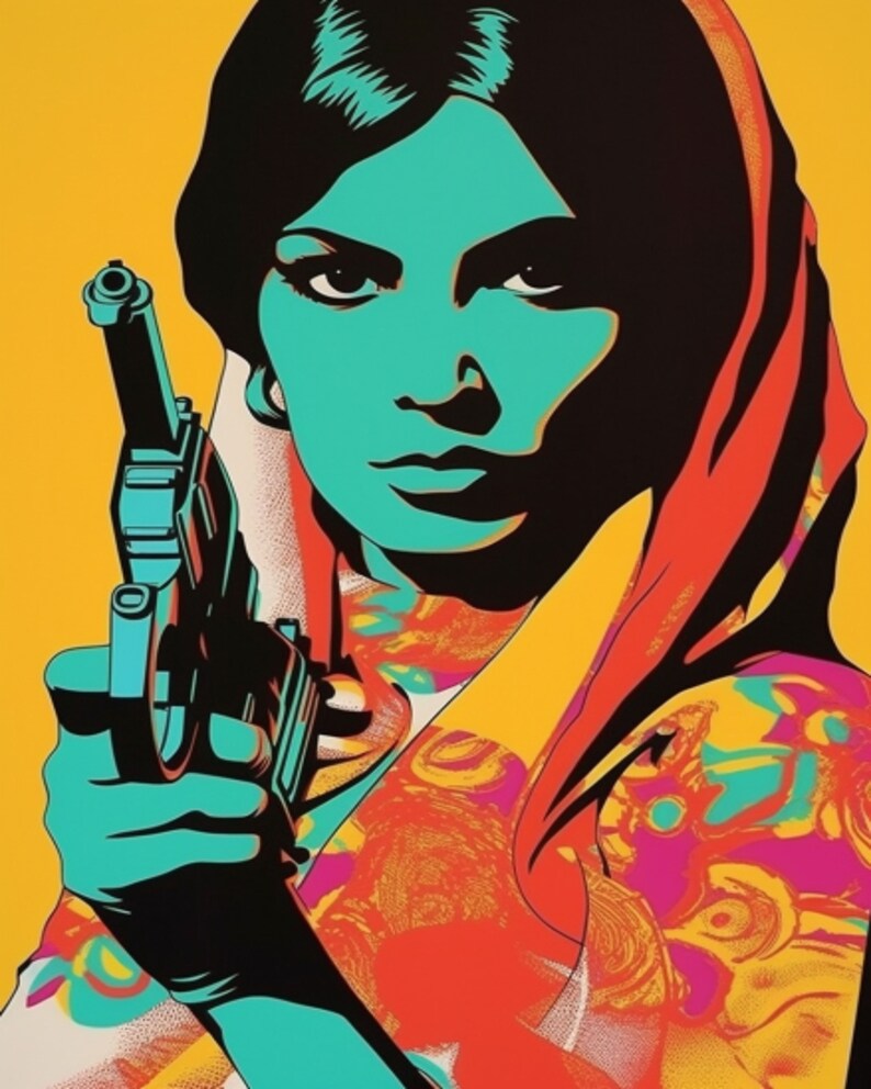 Indian Women Retro Pop Art Set of 6, Printable Wall Art, Minimalist ...