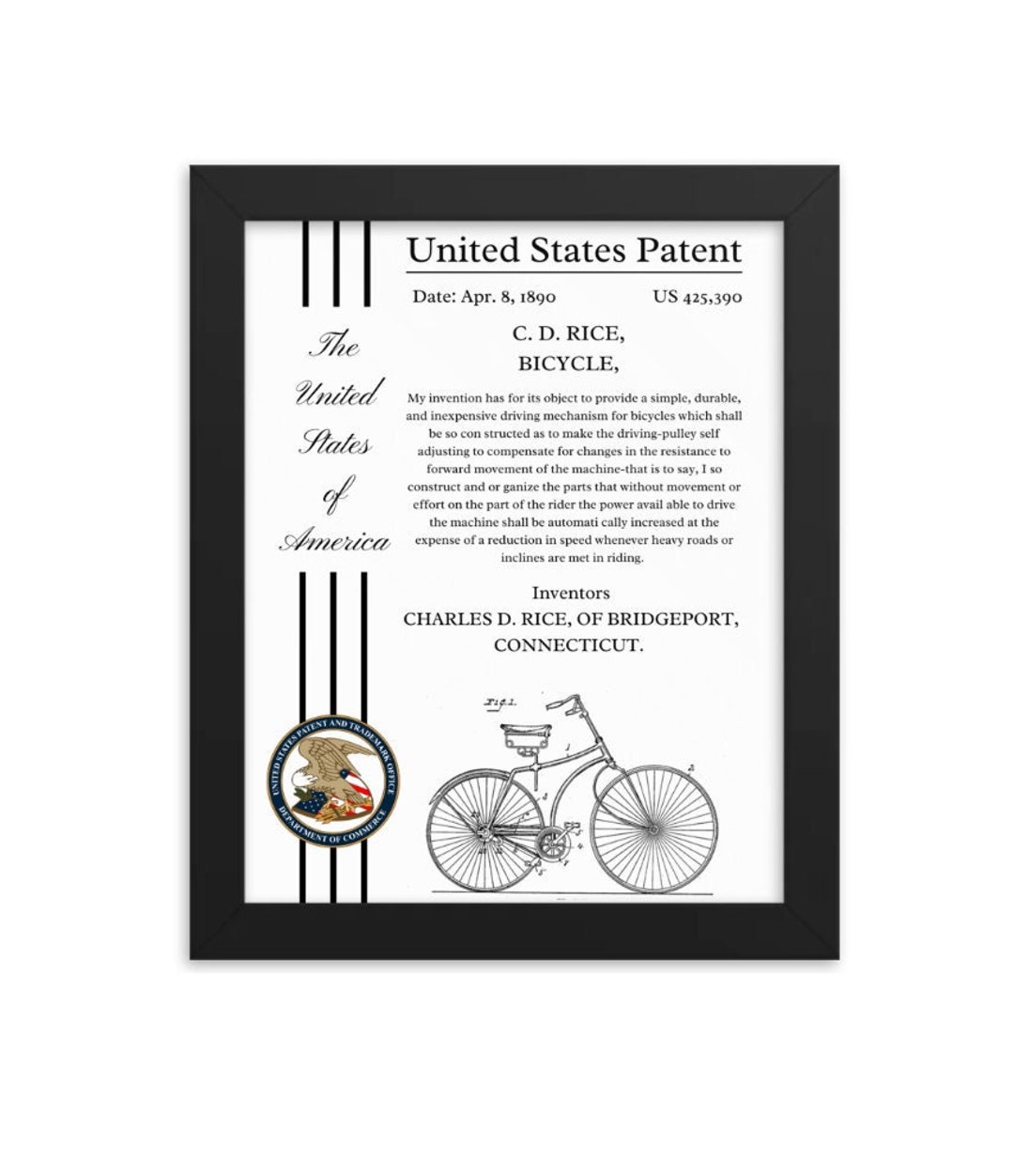 Unique Personalized Patent Print. Perfect Gift for Inventors. US Patent ...