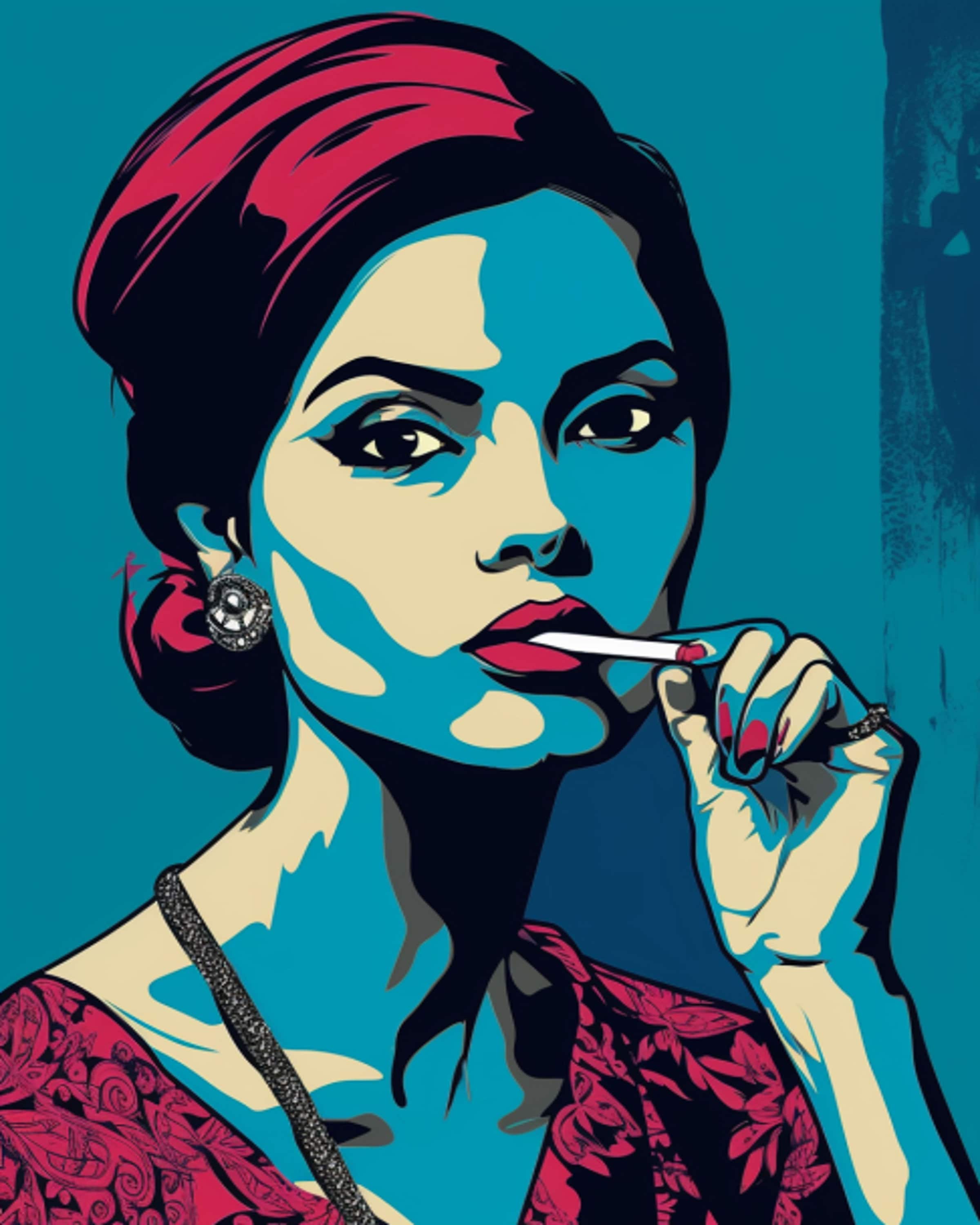 Indian Women Retro Pop Art Set of 6, Printable Wall Art, Minimalist ...