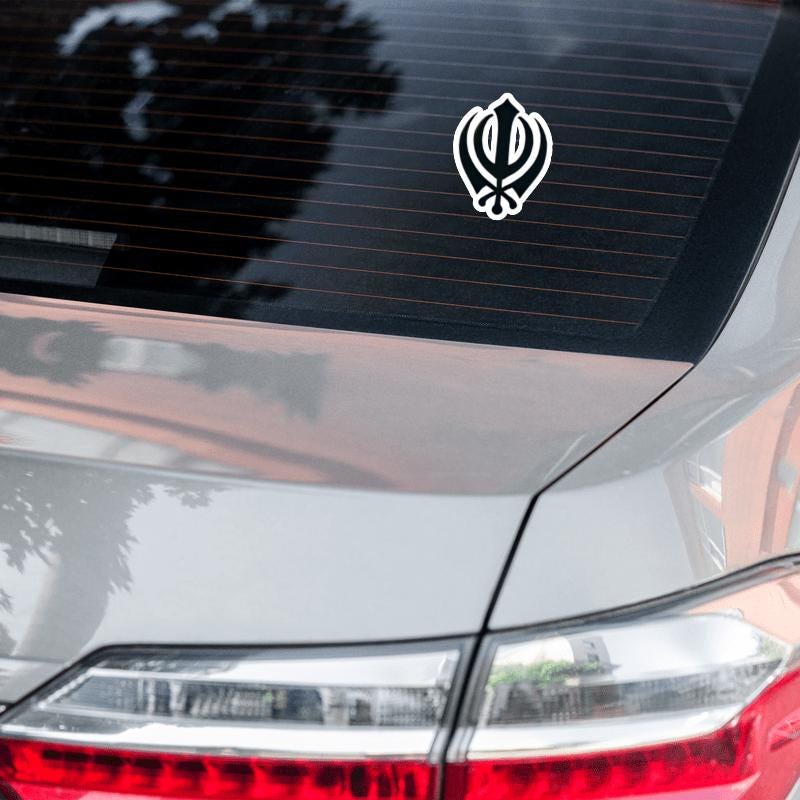 Black and White Sikh Khanda Sticker Home or Car– Custom Kiss-cut Vinyl ...