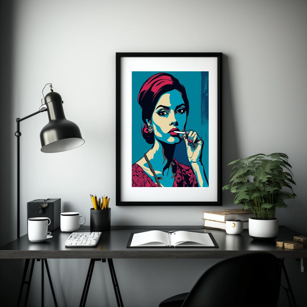 Indian Women Retro Pop Art Set of 6, Printable Wall Art, Minimalist ...