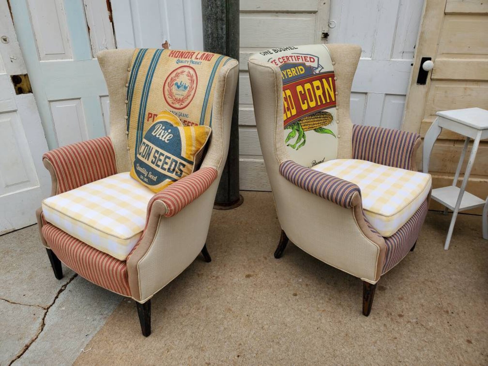 SOLD Creative Custom Reupholstery Pair of Vintage Swoop - Etsy