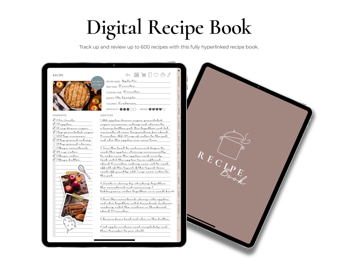 Digital Recipe Book | Digital Cookbook | Recipe Planner | Meal Planner ...