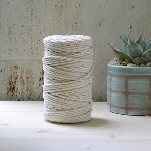 Cotton Rope 3 Mm 3 Strand ply Twisted 100% Natural. | Etsy