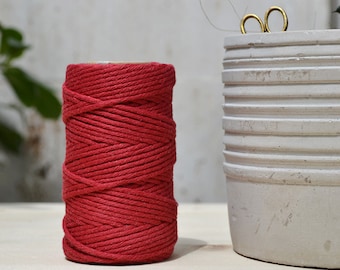 Cotton Rope 3mm Cherry Red Single Strand 200 Meters 218 - Etsy