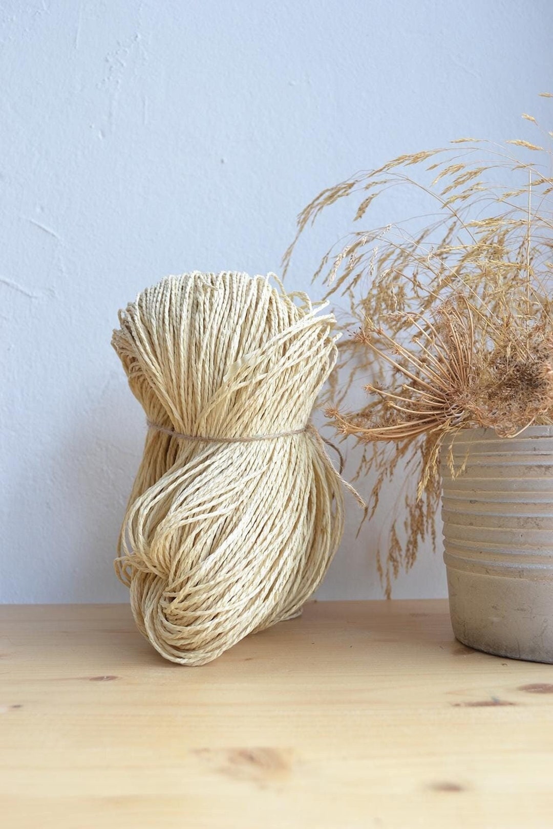 Raffia, Paper Yarn, 8 Colours, 100% Wood Pulp for Macrame, Weaving ...