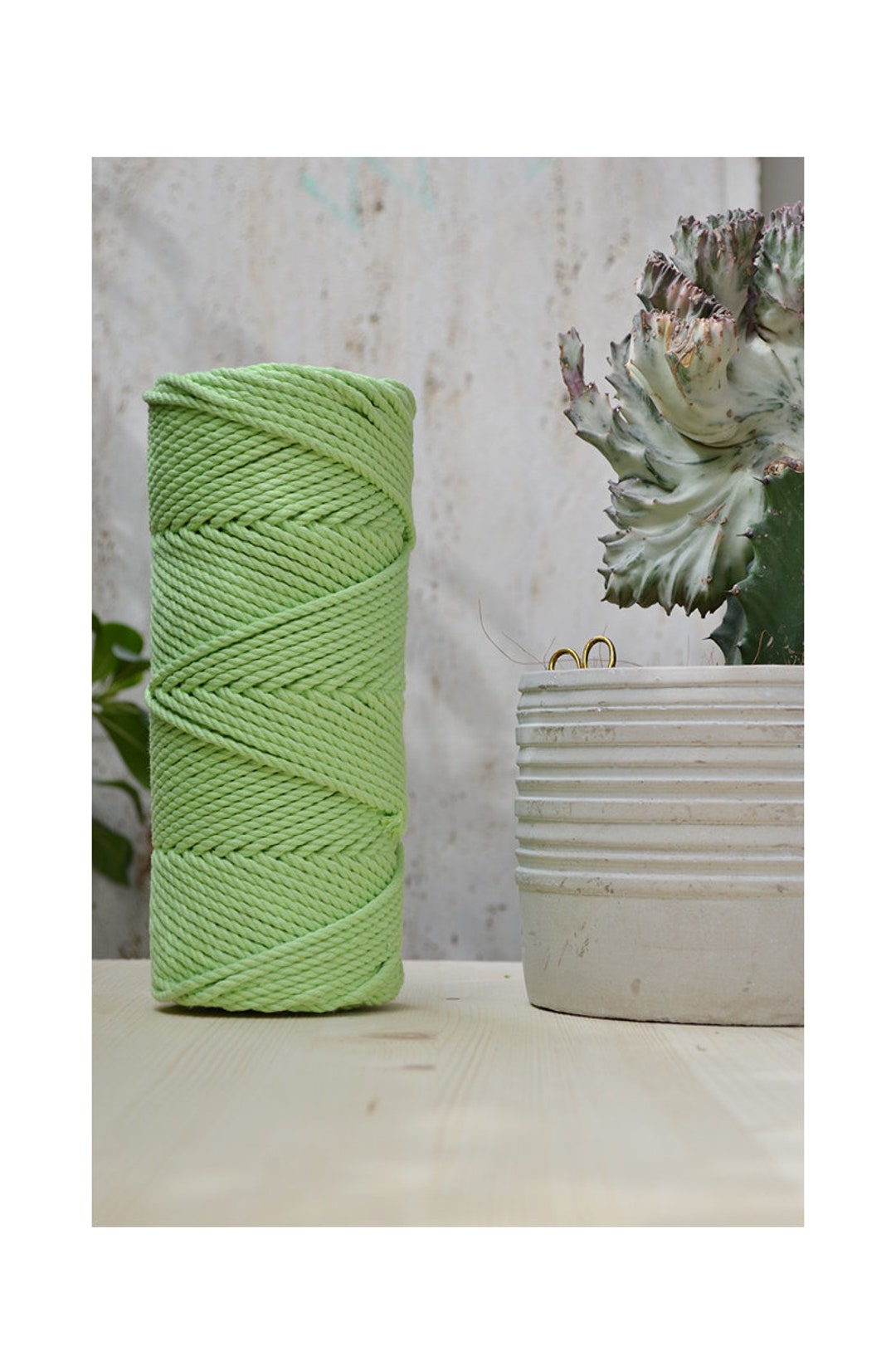 Cotton Rope 3mm Lime Green 3ply Twisted 100 Meters 109 - Etsy