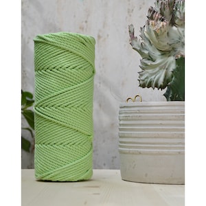 Cotton Rope 3mm Lime Green 3ply Twisted 100 Meters 109 - Etsy