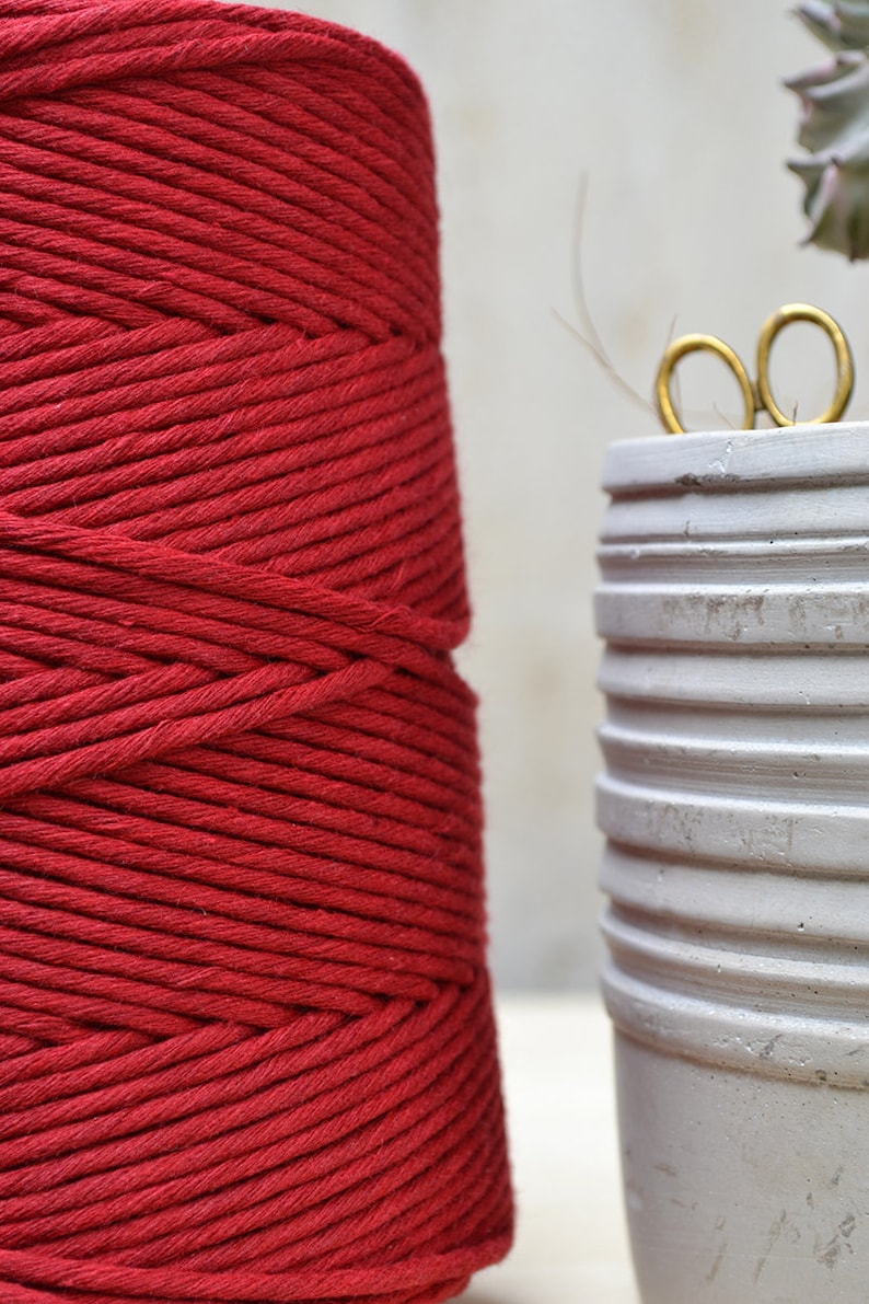 Cotton Rope 3mm Cherry Red Single Strand 200 Meters 218 - Etsy