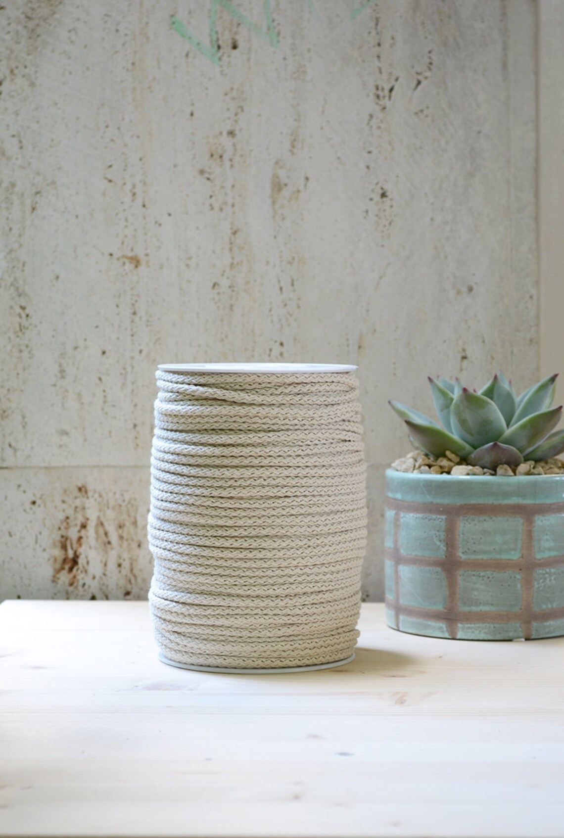 Cotton Rope 5 Mm Ecru Knotted/braided 100 M Natural Soft | Etsy