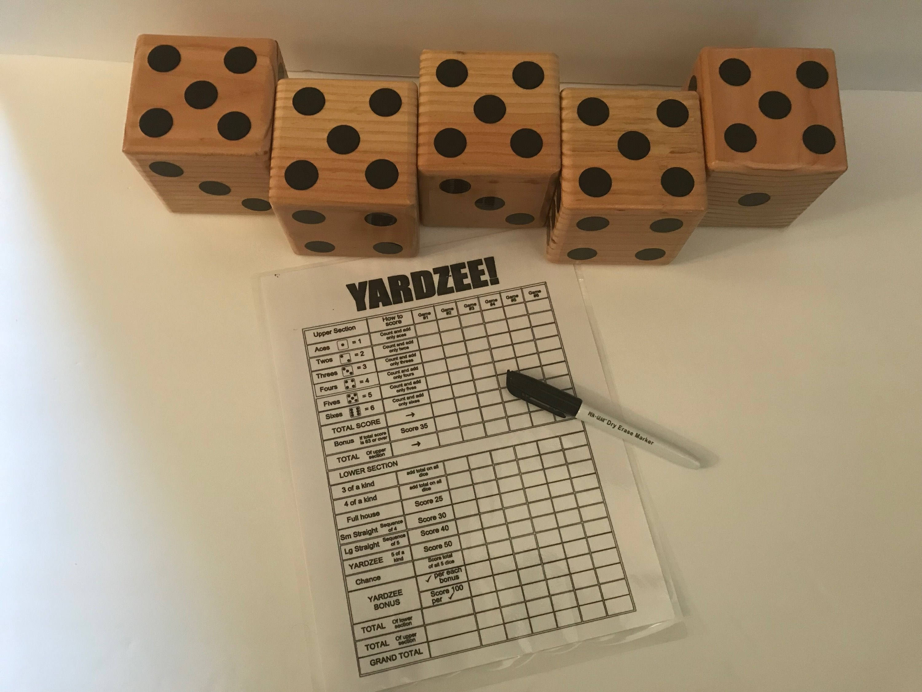 Yard Yahtzee Yardzee Yard Dice Lawn Yahtzee Yardzee Game - Etsy