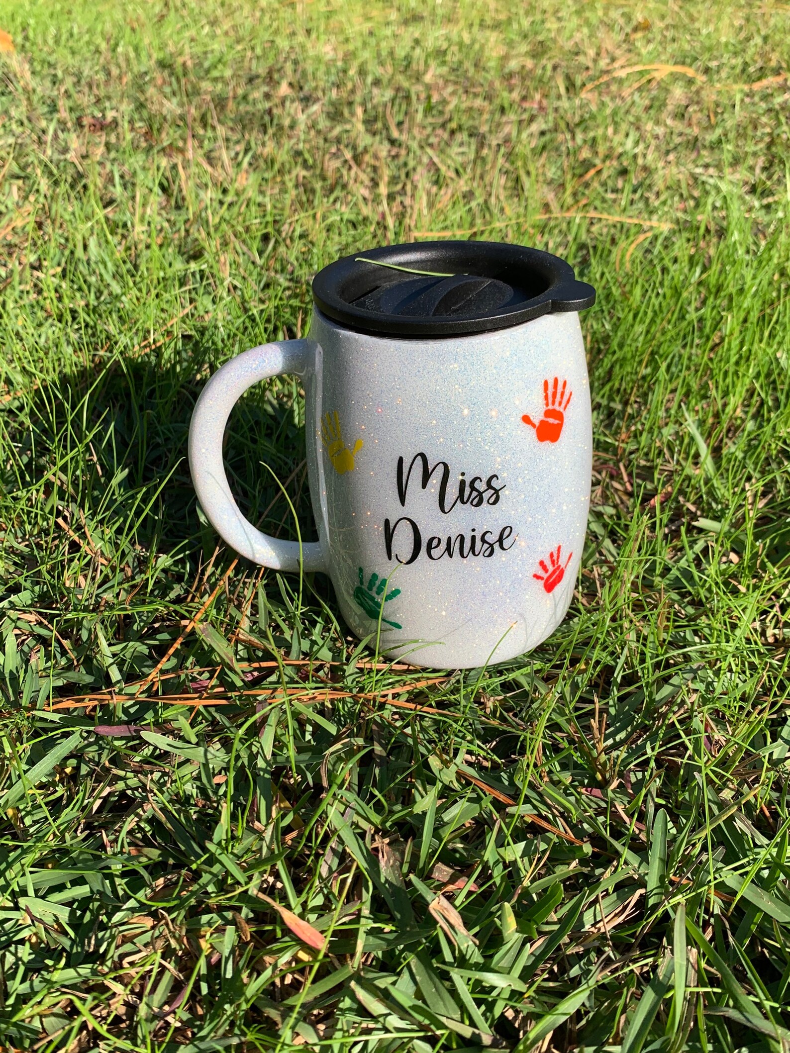 Preschool Teacher Gift Glittered Travel Mug Custom Glittered | Etsy