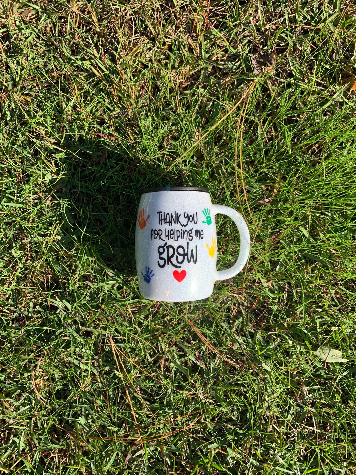 Preschool Teacher Gift Glittered Travel Mug Custom Glittered | Etsy