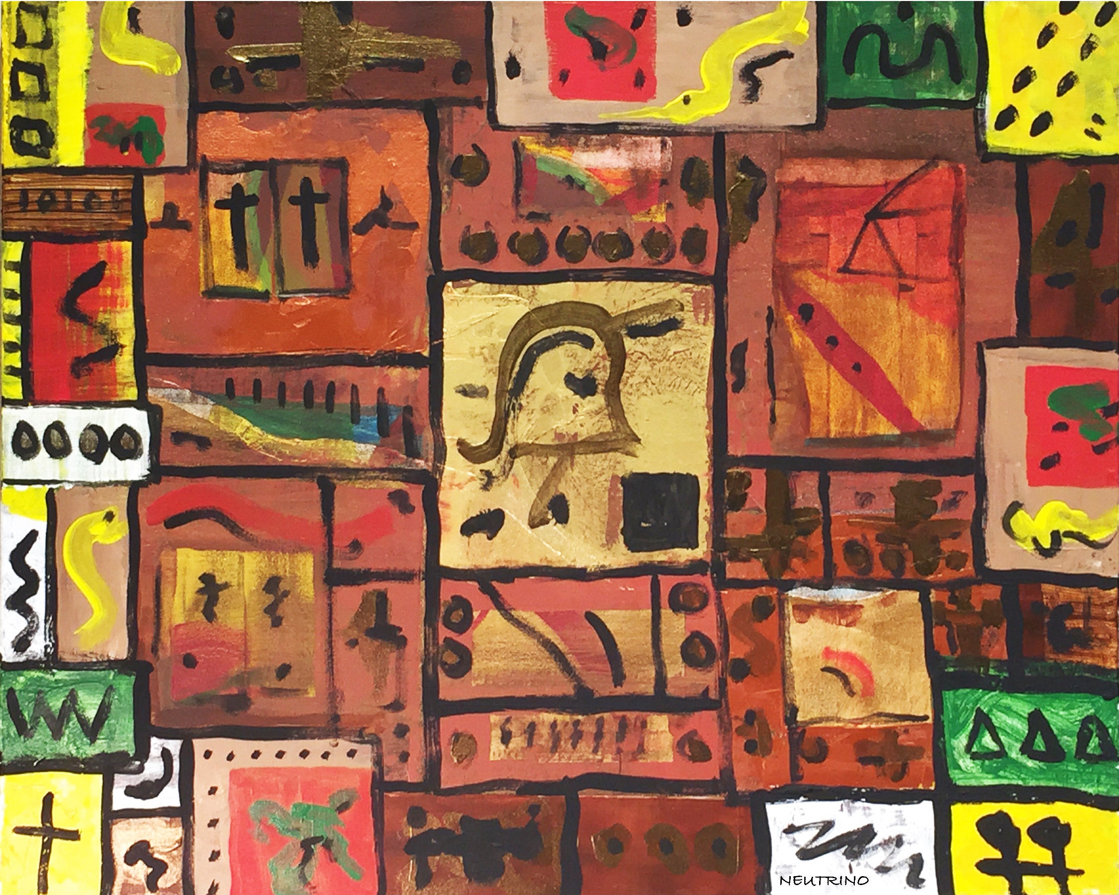 Original abstracto postmoderno 30x24 pintura acrílica sobre lienzo 2018 ...