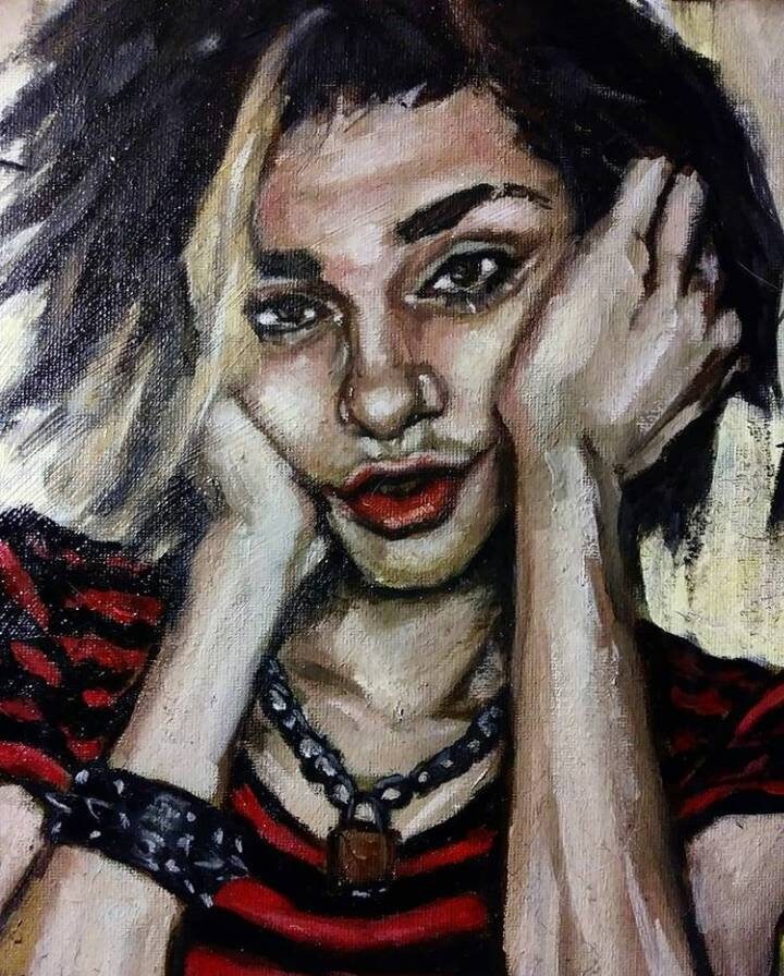Punk Oil Painting, Punk Art, Figure Oil Painting - Etsy.de