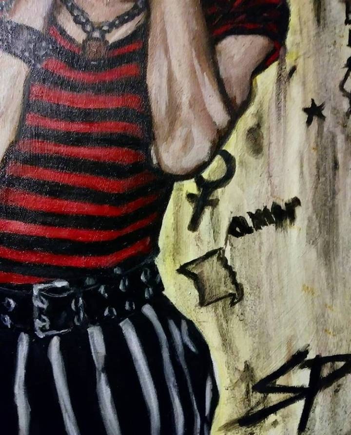 Punk Oil Painting, Punk Art, Figure Oil Painting - Etsy.de