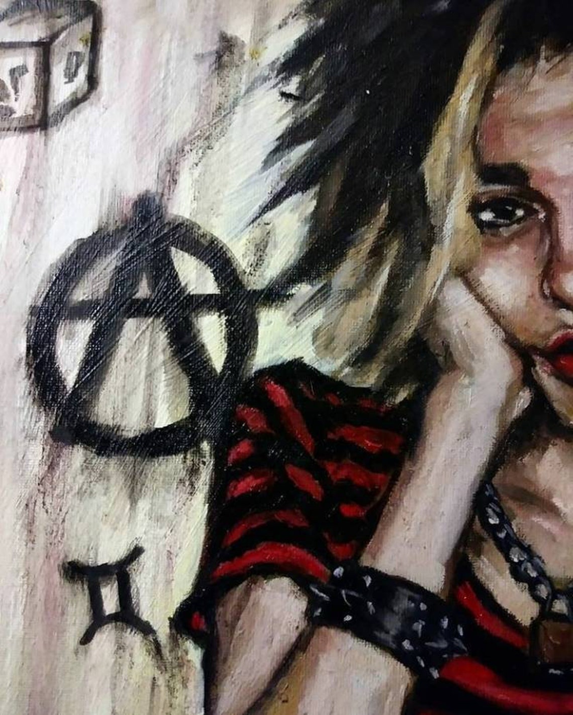 Punk Oil Painting, Punk Art, Figure Oil Painting - Etsy.de