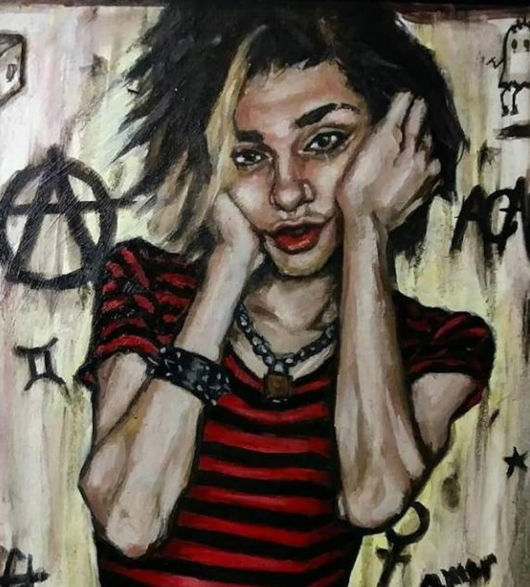 Punk Oil Painting, Punk Art, Figure Oil Painting - Etsy.de