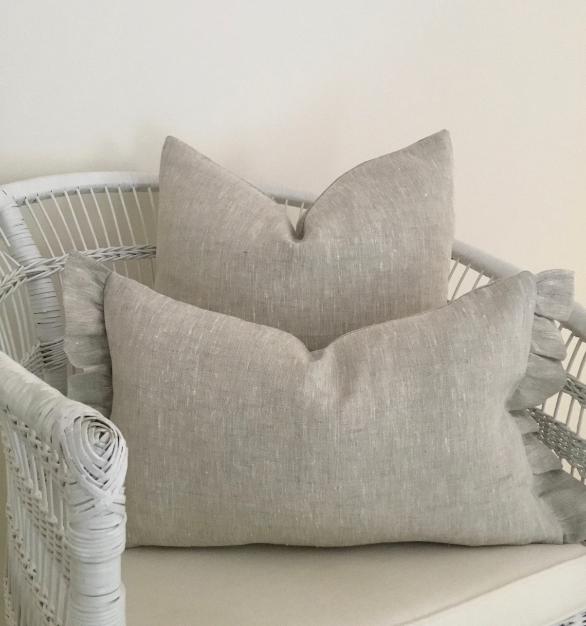 Rustic Oatmeal Linen Cushion Covers Farmhouse French Country - Etsy