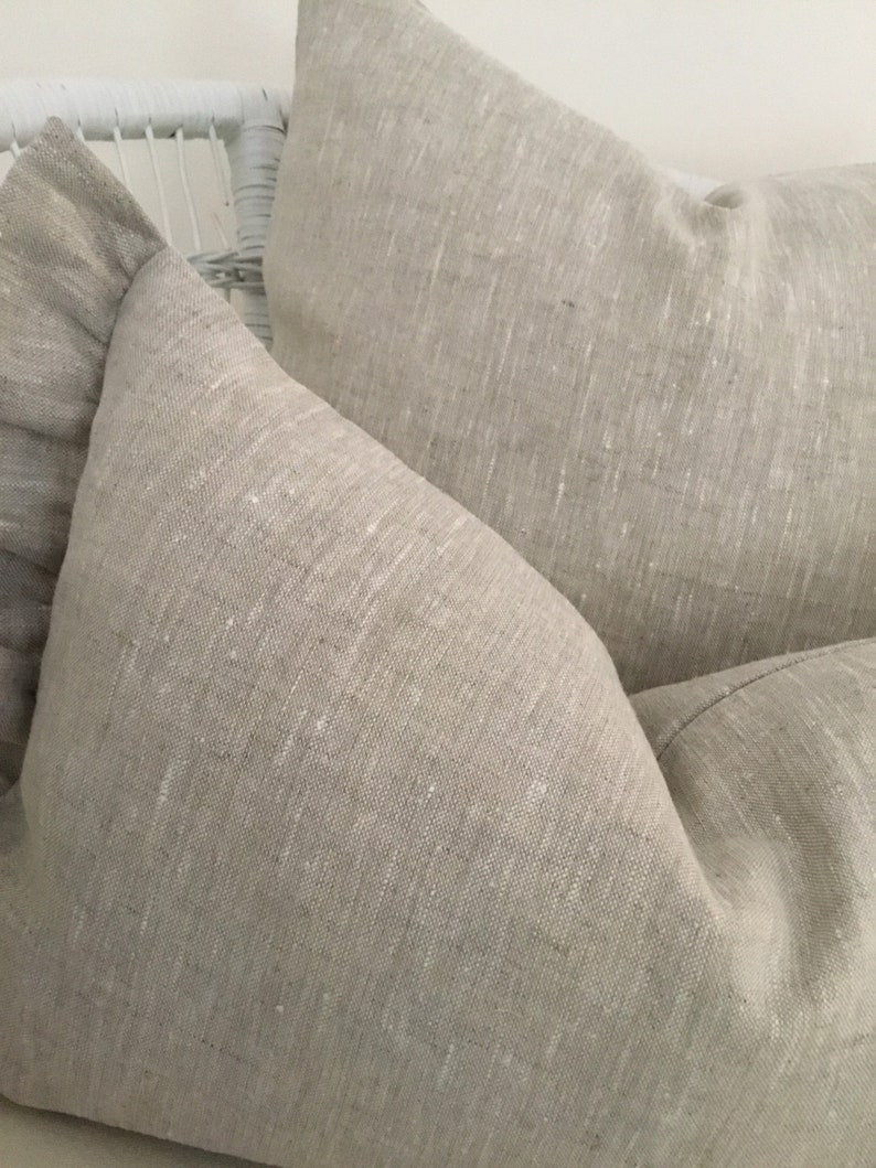 Rustic oatmeal linen cushion covers farmhouse french country | Etsy