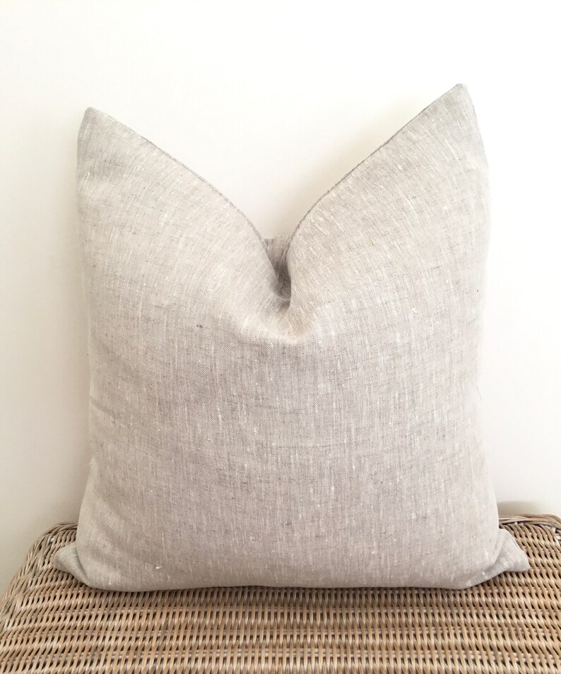 Rustic oatmeal linen cushion covers farmhouse french country | Etsy