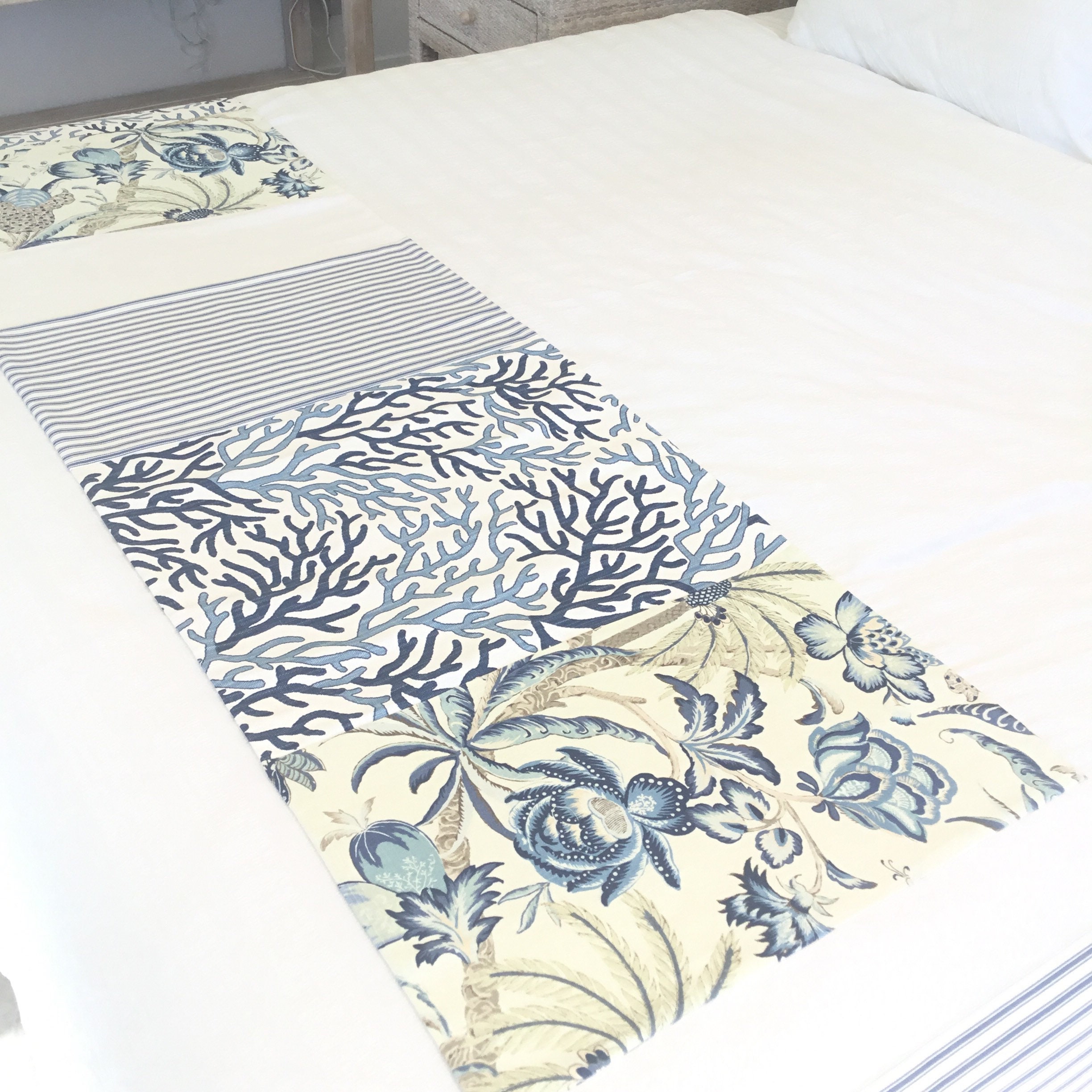Bed Runner Hamptons Style Coastal Bed Linen Patchwork Throw - Etsy