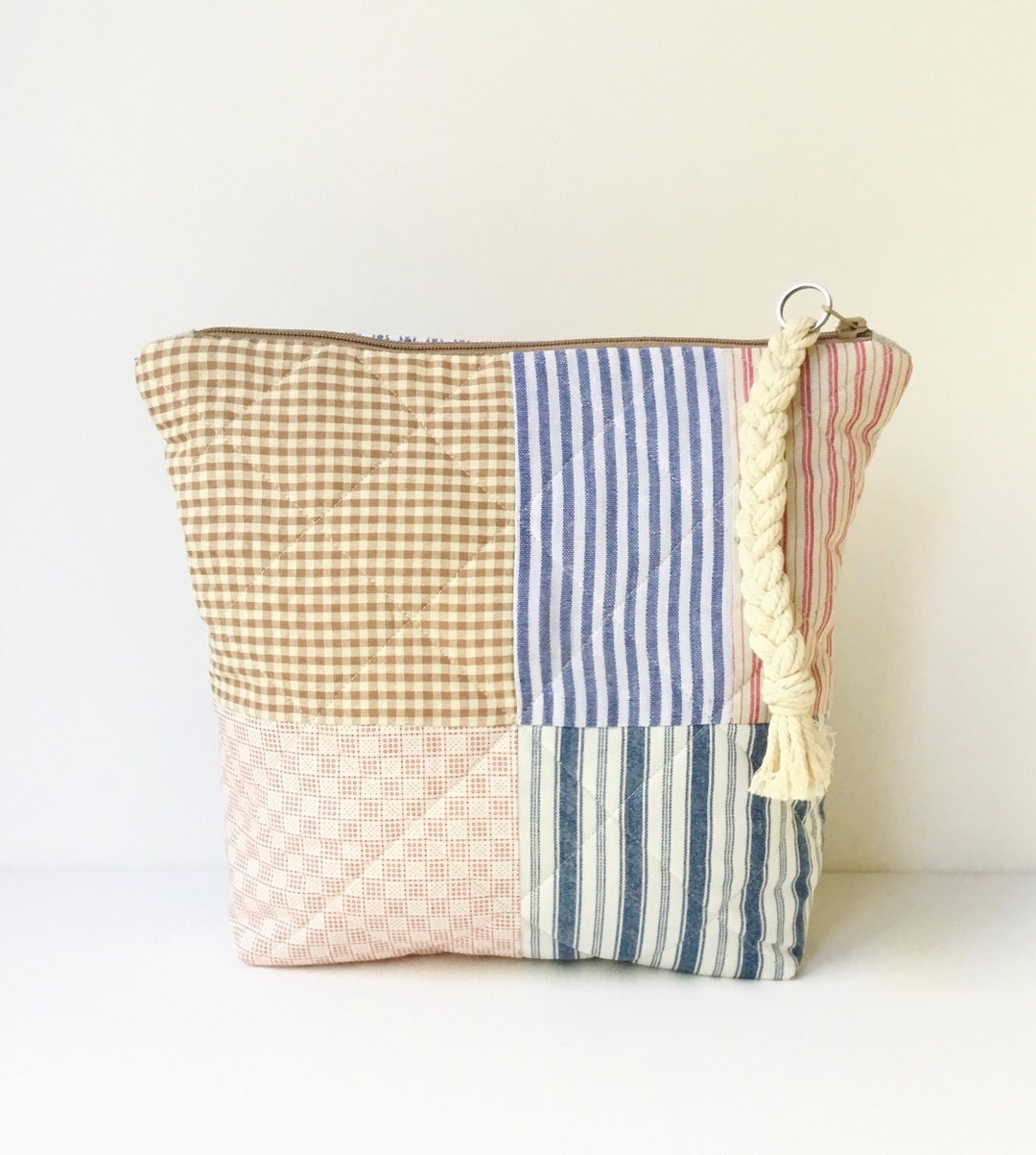 Patchwork Fabric Bag, Boho Zipper Pouch, Nappy Bag, Travel Bag, Made in ...