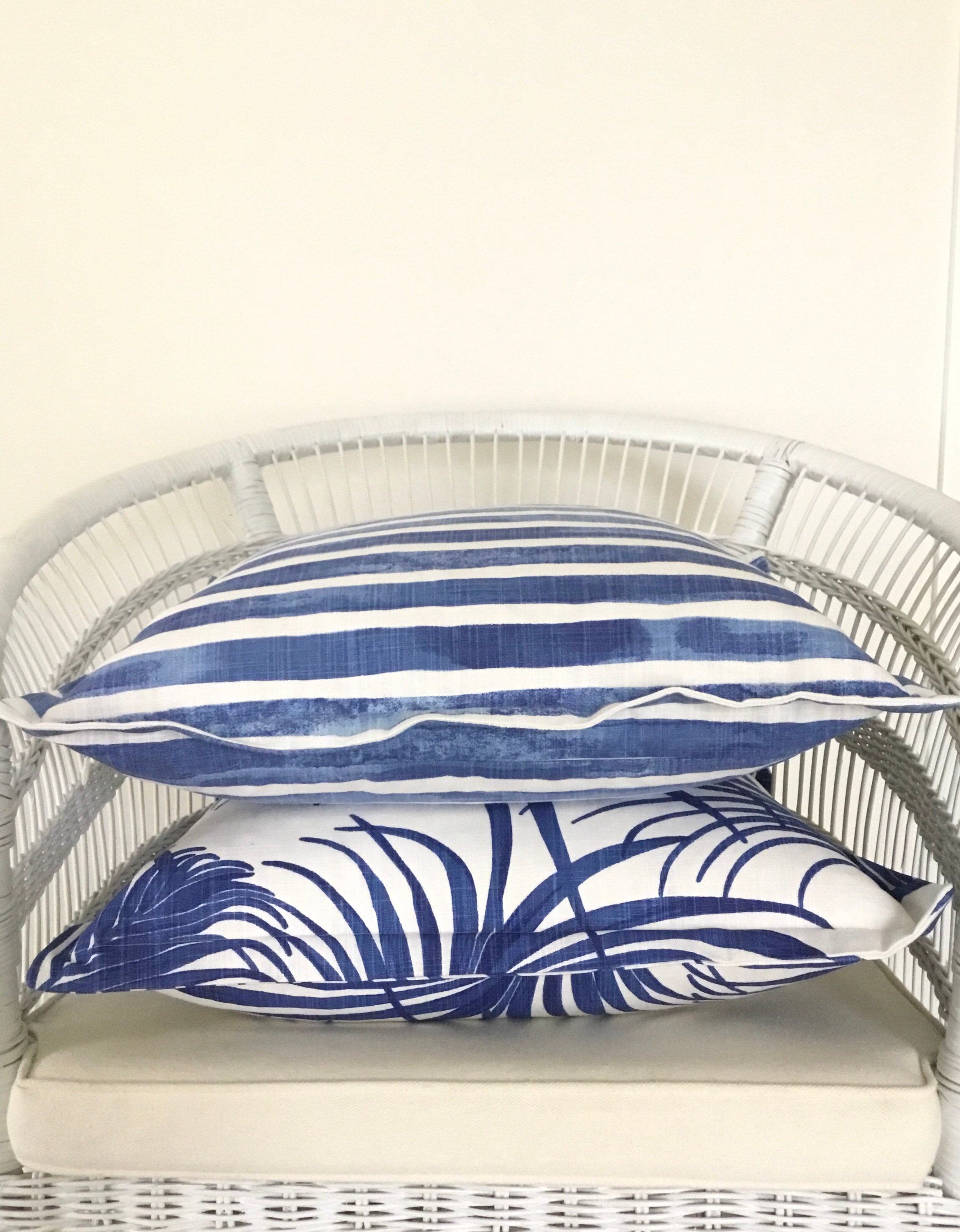 Blue and White Coastal Cushion Covers Hamptons Style Pillow | Etsy