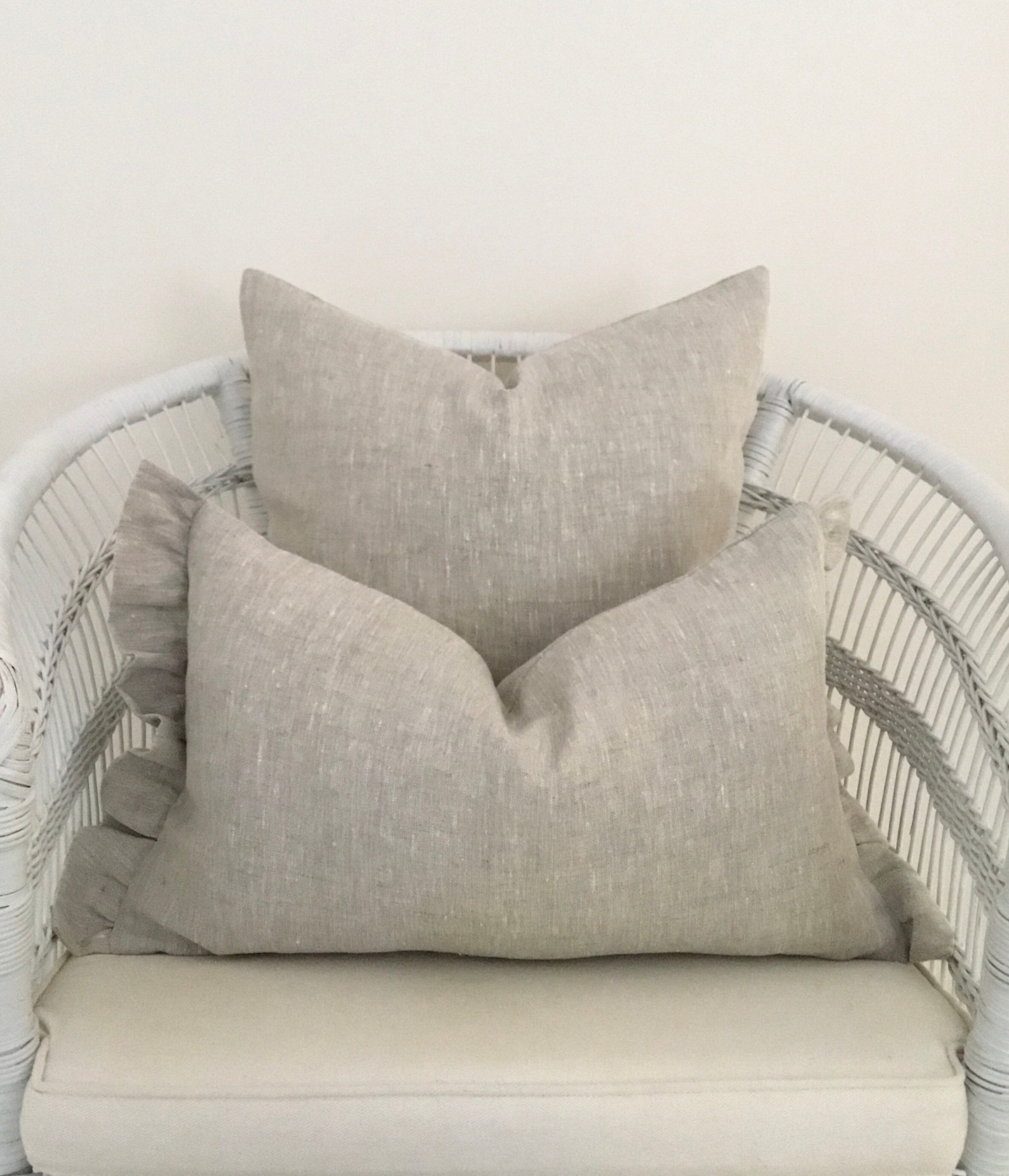 Rustic Oatmeal Linen Cushion Covers Farmhouse French Country - Etsy