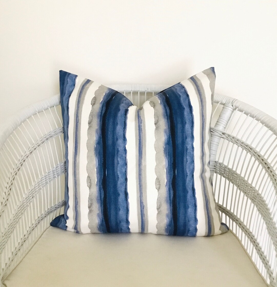 Outdoor Cushions, Coastal Style, Blue and White Striped Cushions, Boat ...