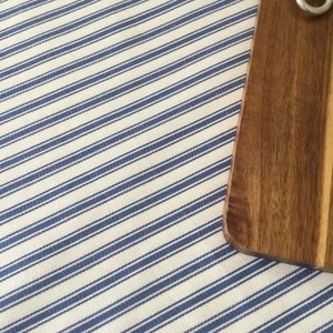Custom Made Striped Table Runner, Blue Ticking Table Scarf, Coastal ...
