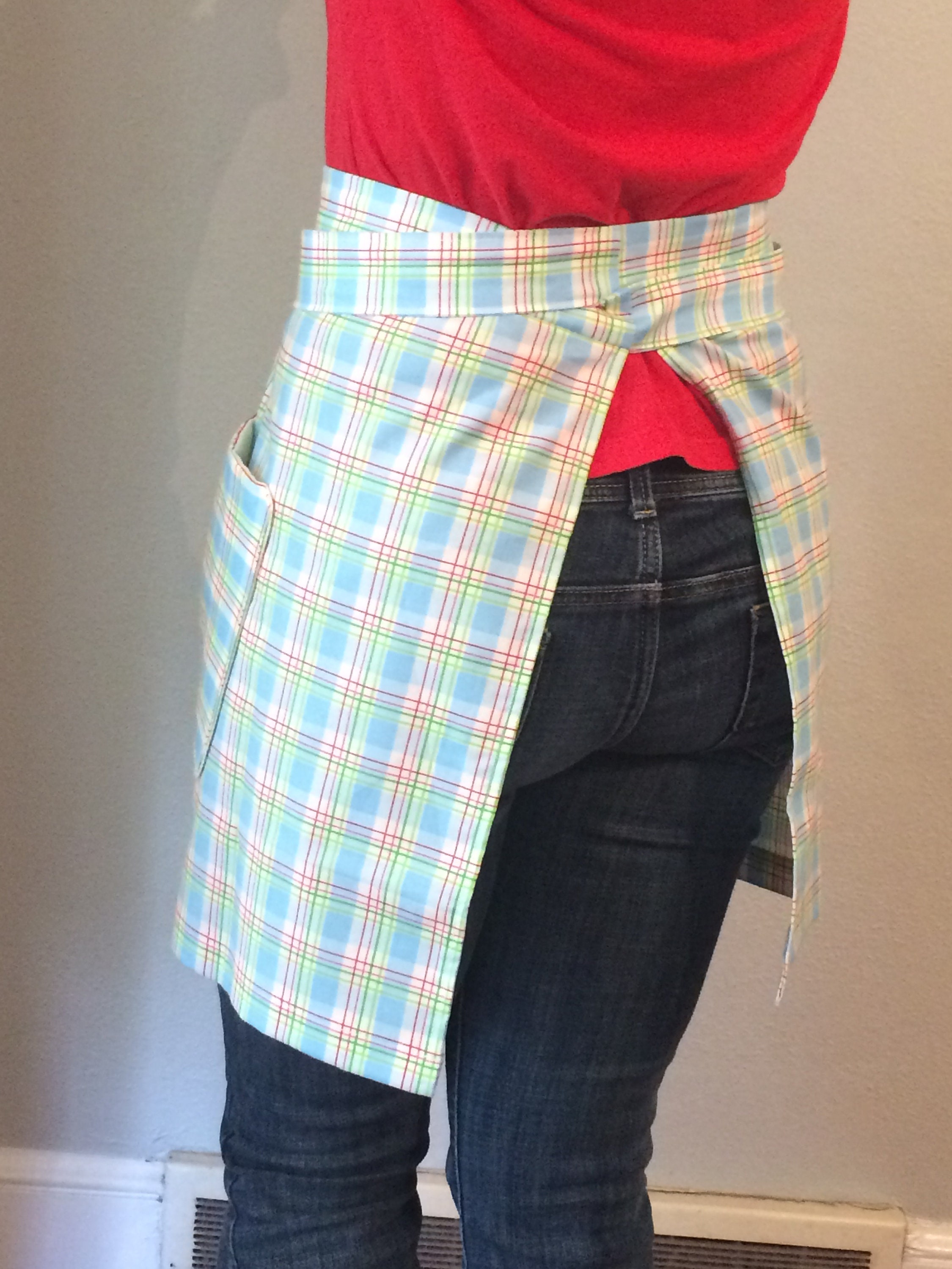 Women's Blue Plaid Half Apron Blue Half Apron Half Apron - Etsy