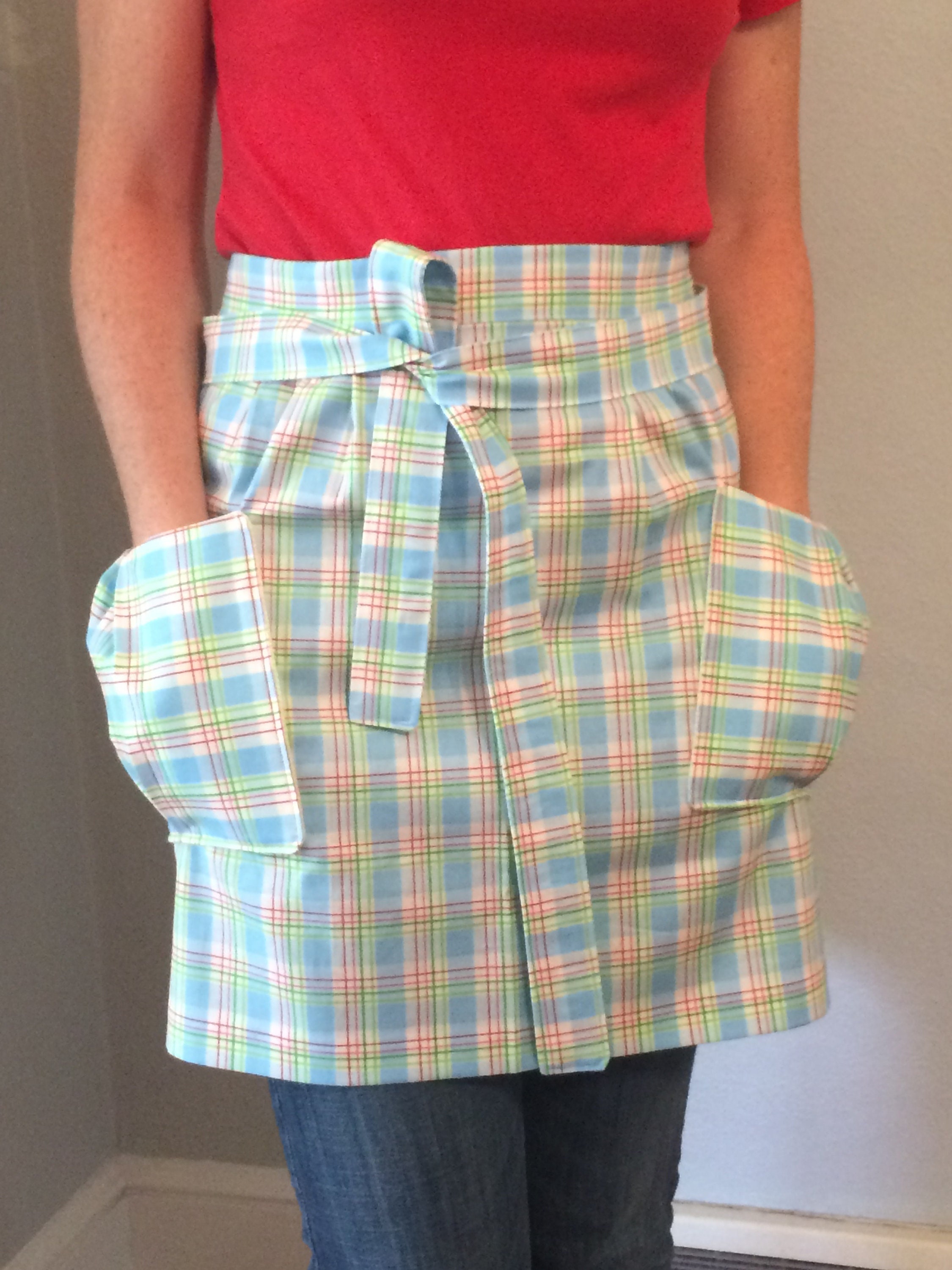 Women's Blue Plaid Half Apron Blue Half Apron Half Apron - Etsy