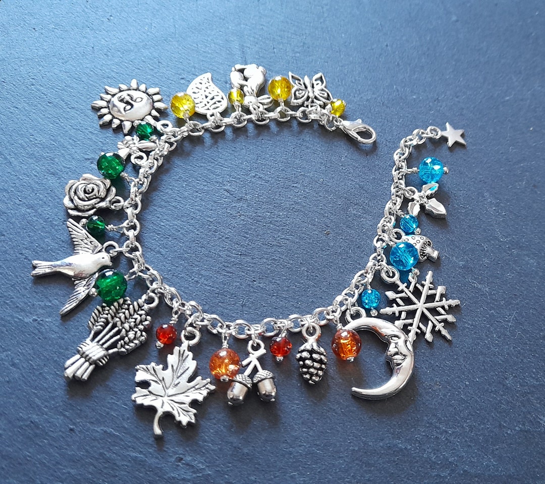 Seasonal Silver Plated Charm Bracelet Seasons Spring Summer Autumn ...