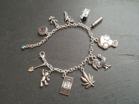 Breaking Bad Themed Silver Plated Charm Bracelet Jesse Walt | Etsy