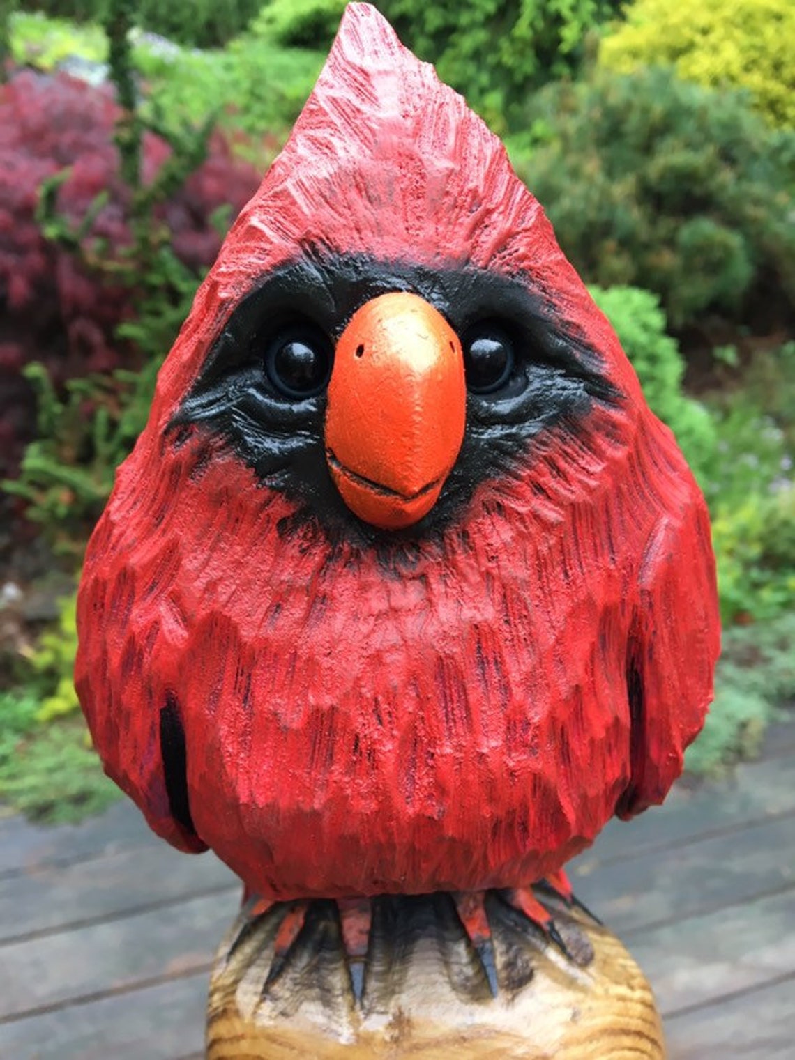 Chainsaw Carved RED CARDINAL Birds Sassafras Wood Sculptures | Etsy Chainsaw Carved RED CARDINAL Birds Sassafras Wood Sculptures | Etsy