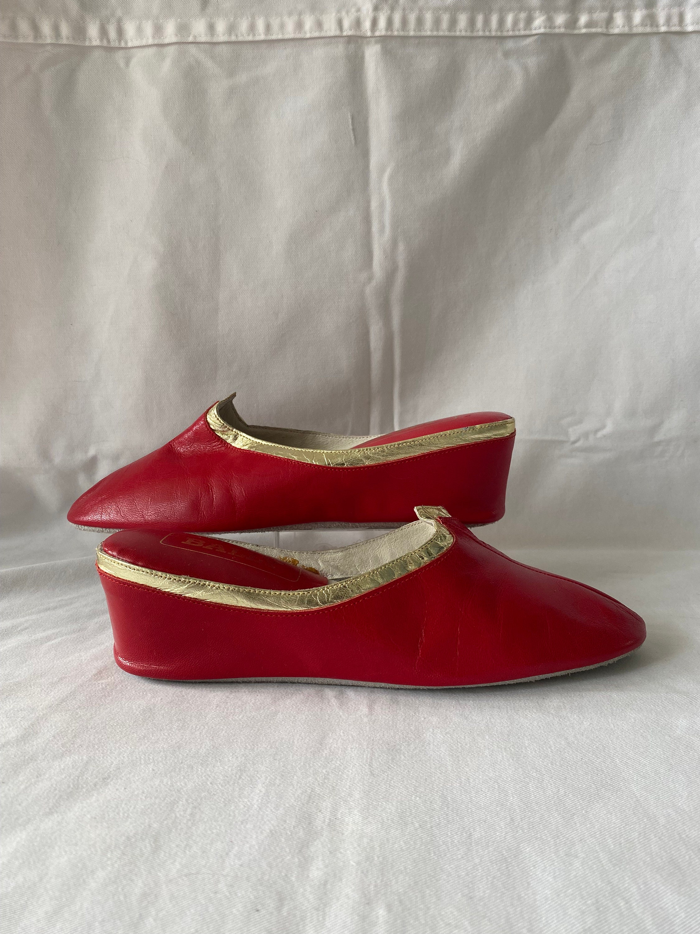 Vintage Bally Red Leather Mule Slippers Size UK 4 - Etsy