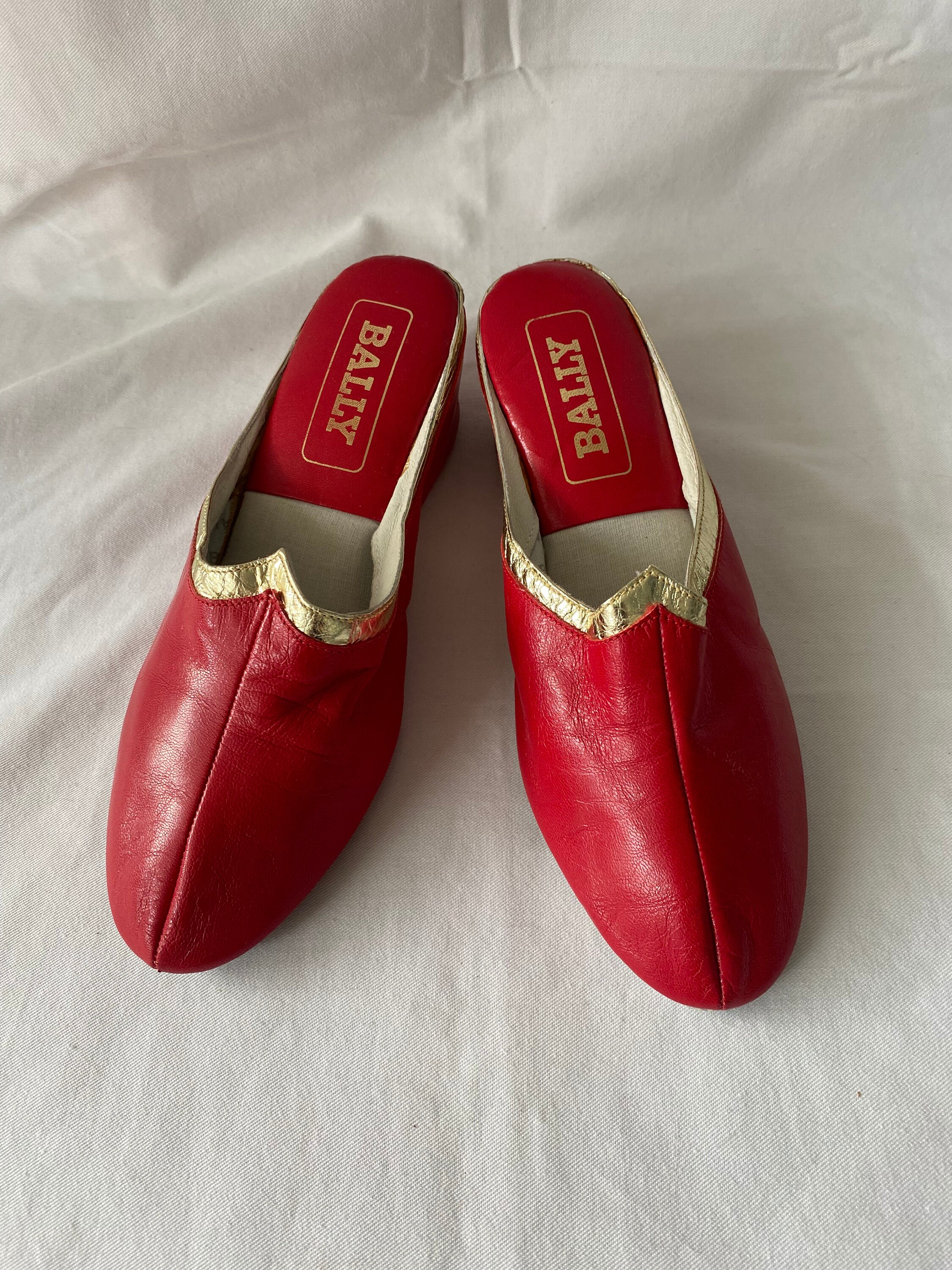 Vintage Bally Red Leather Mule Slippers Size UK 4 - Etsy