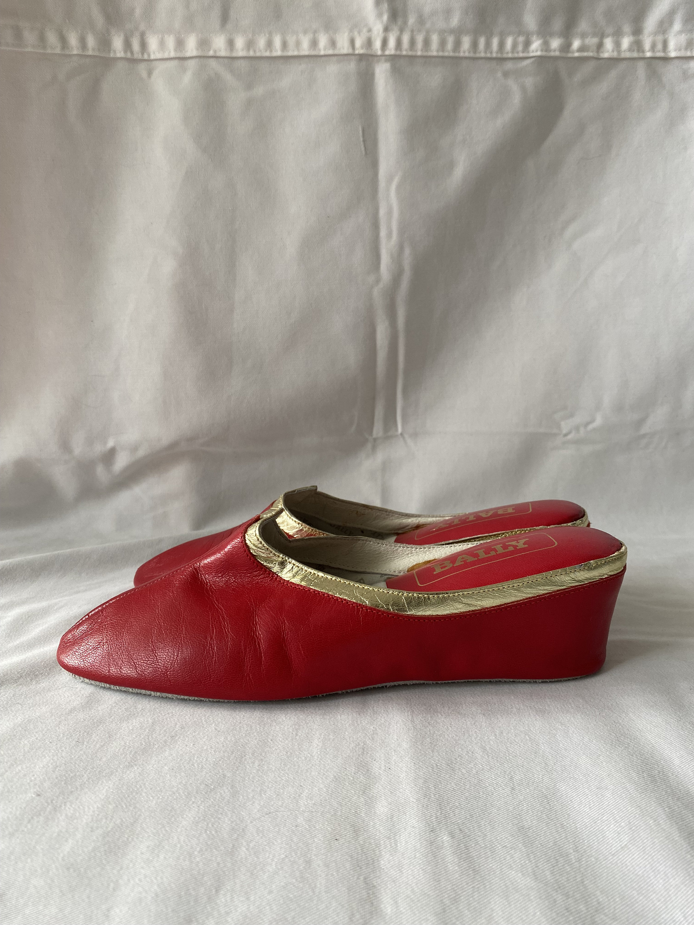 Vintage Bally Red Leather Mule Slippers Size UK 4 - Etsy