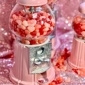 Bubblegum Pink Gumball Machine: Retro Candy Dispenser, Coin-free Option ...